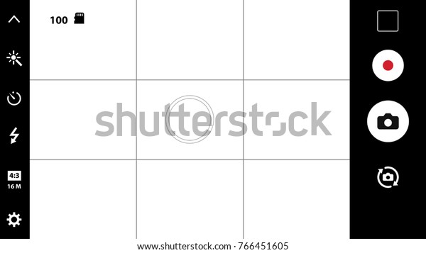 Smartphone Camera Viewfinder Template Focusing Screen Stock Vector ...