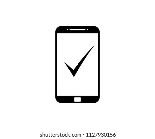 Mobile Phone Icon Check Approve Done: vector de stock (libre de ...