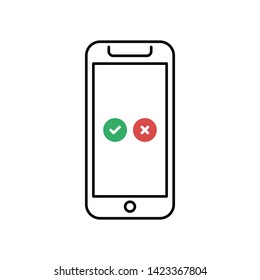 Smartphone Check Mark Icons Yes Tick Stock Vector (Royalty Free ...