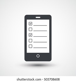 Checklist On Mobile Screen Isolated Vector Stock Vector (Royalty Free ...