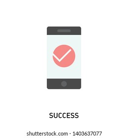 Smartphone Checkmark Tick Notification Concept Successful Stock Vector ...