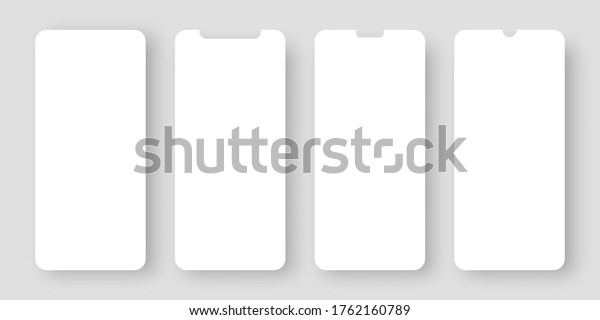 Smartphone Display Template Set Mockup Vector Stock Vector (Royalty ...