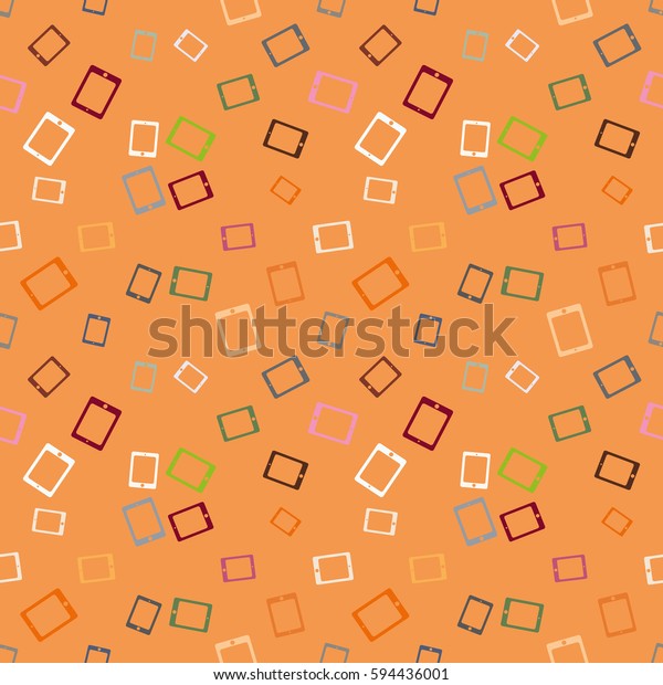Smartphone Electronic Tablet Seamless Pattern Background Stock Vector ...