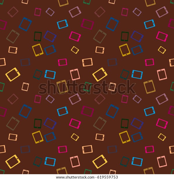 Smartphone Electronic Tablet Seamless Pattern Background Stock Vector ...