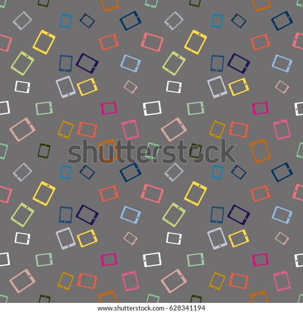 Smartphone Electronic Tablet Seamless Pattern Background Stock Vector ...