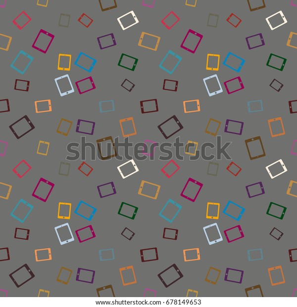 Smartphone Electronic Tablet Seamless Pattern Background Stock Vector ...