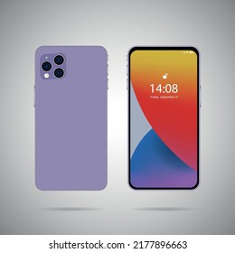 Smartphone Front Back View Vector Illustration Stock Vector (Royalty ...