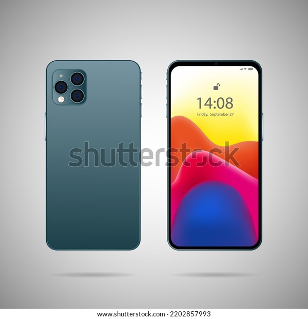 Smartphone Front Back View Vector Illustration Stock Vector (Royalty ...