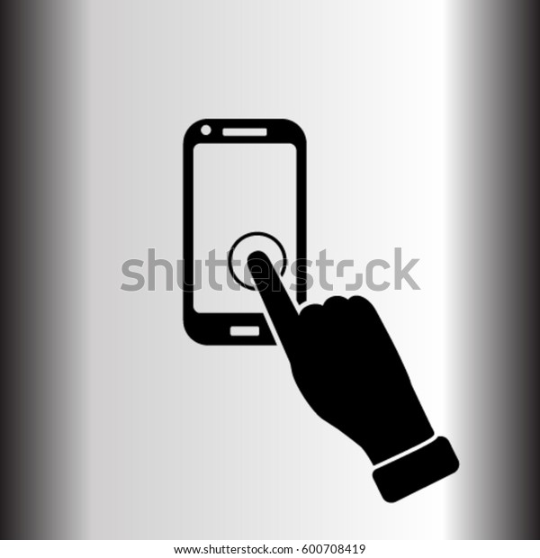 Smartphone Icon Finger On Touchscreen Vector Stock Vector (Royalty Free ...