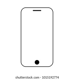 Smartphone Icon Round Home Button No Stock Vector (Royalty Free ...