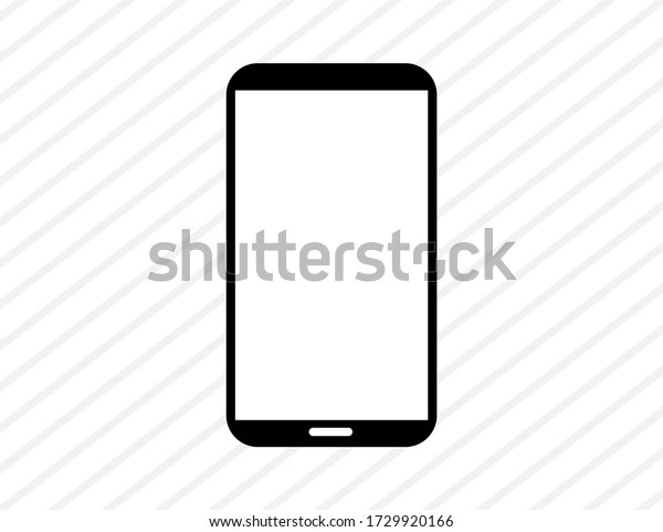 Smartphone Icon White Background Mobile Display Stock Vector (Royalty ...