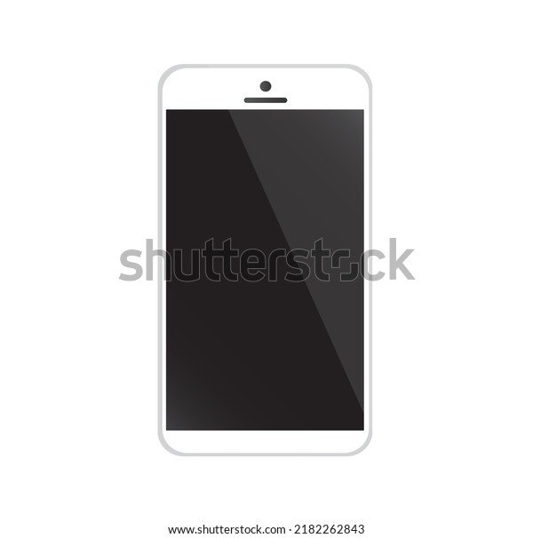 Smartphone Icon White Color Shadow Black Stock Vector (Royalty Free ...