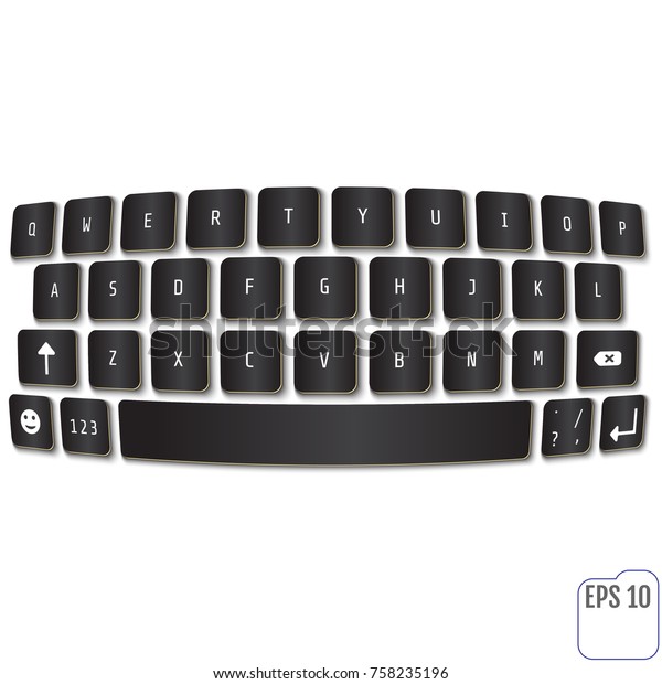 Smartphone Keyboard Mobile Phone Keypad Vector Stock Vector (Royalty ...