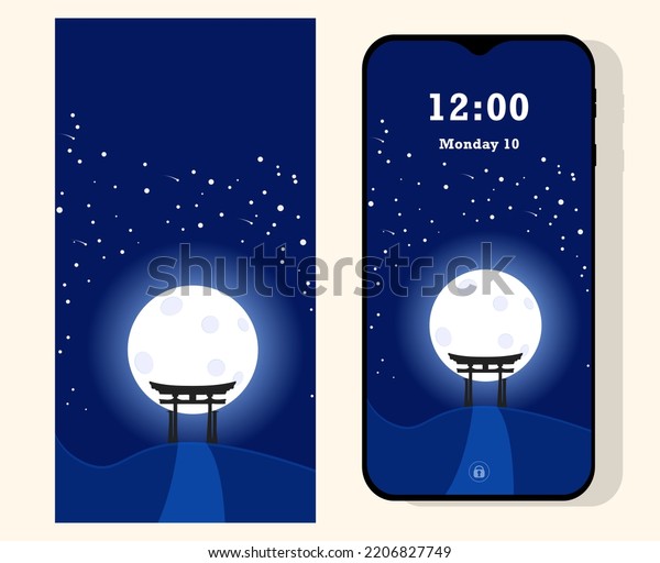 Smartphone Lock Screen Digital Wallpapers Background Stock Vector ...