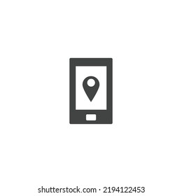 Smartphone Map Icon Black White Vector Stock Vector (Royalty Free ...