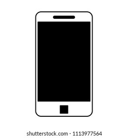 Smartphone Mobile Technology Black White Stock Vector (Royalty Free ...