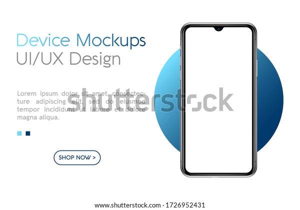 Smartphone Mockup Blank Screen Frame Less Stock Vector (Royalty Free ...