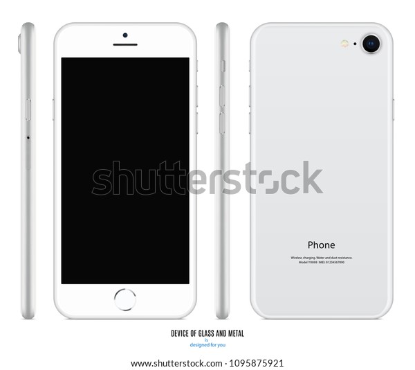 Smartphone Mockup Iphone Style Silver Color Stock Vector (Royalty Free ...