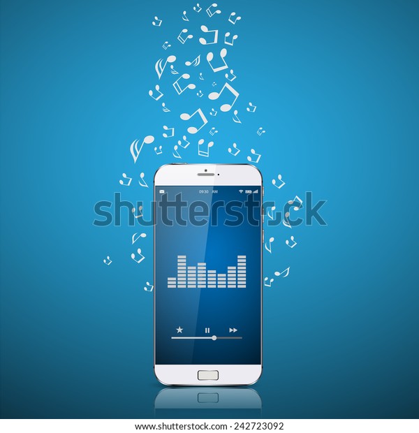 Smartphone Music Notesvector Stock Vector (Royalty Free) 242723092 ...