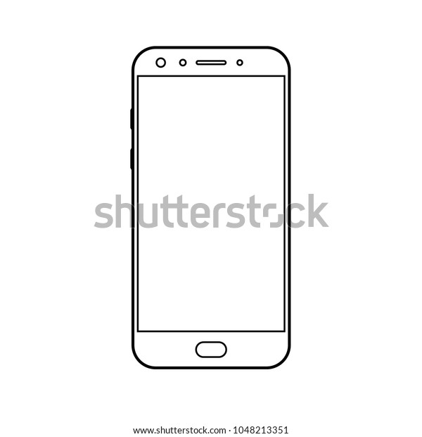Smartphone Outline Vector Eps10 Smartphone Front Stock Vector (Royalty ...
