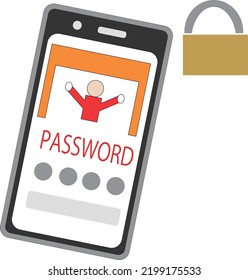 Smartphone Password Screen Padlock Stock Vector (Royalty Free ...
