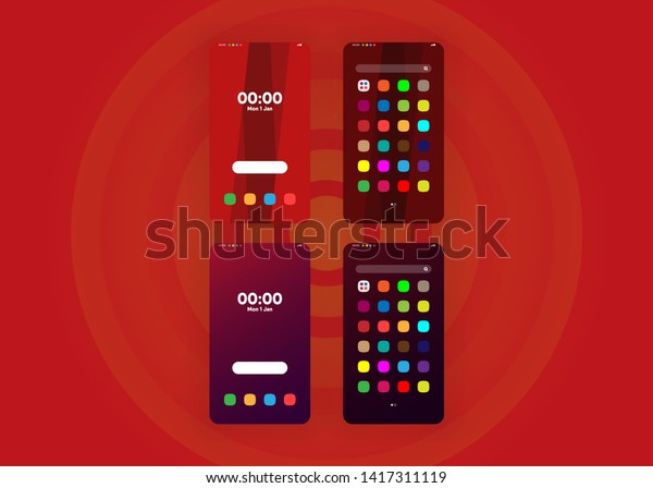 Smartphone Phone Screens Generic Layout Mock Stock Vector (Royalty Free ...
