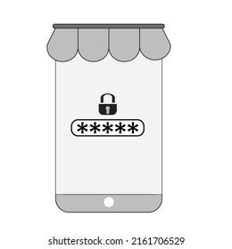 Smartphone Retail Storefront Privacy Screen Lock Stock Vector (Royalty ...