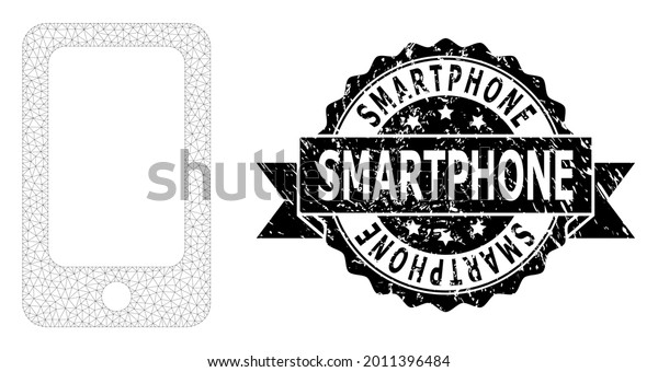 Smartphone Rubber Watermark Vector Smartphone Mesh Stock Vector ...