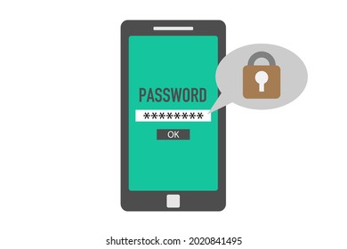 Smartphone Screen Password Vector Illustration Stock Vector (Royalty ...
