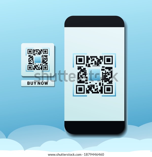 Smartphone Screen Qr Scan Scanning Qr Stock Vector (Royalty Free ...