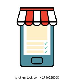 Smartphone Shop On White Background Stock Vector (Royalty Free ...