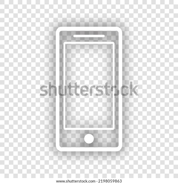 Smartphone Sign White Icon Dropped Natural Stock Vector (Royalty Free ...