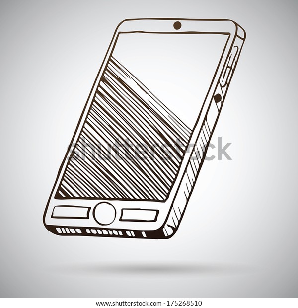 Smartphone Sketch Vector Illustration Stock Vector (Royalty Free) 175268510