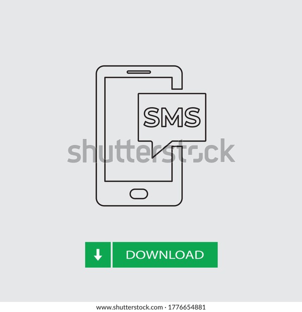 Smartphone Sms Icon Vector Mobile Sms Stock Vector (Royalty Free ...