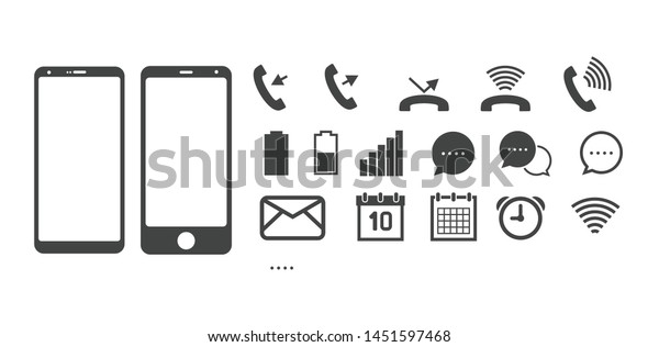 Smartphone Symbol Icon Set Vector Stock Vector (Royalty Free) 1451597468