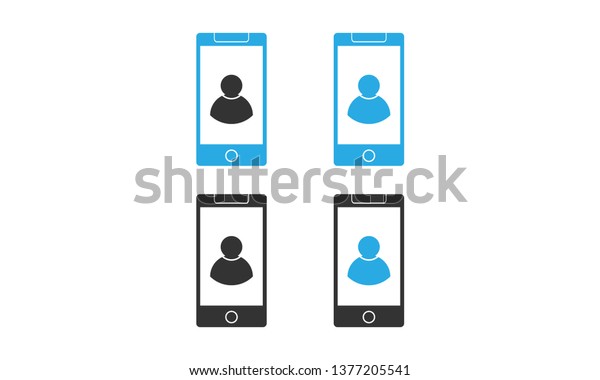 Smartphone Vector User Icon Different Color Stock Vector (Royalty Free ...