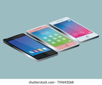 Smartphones Mobile Technology Stock Vector (Royalty Free) 759692068 ...