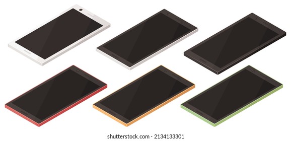 Smartphones Various Colors Vector Illustration Stock Vector (Royalty ...
