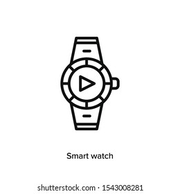 Smartwatch Border Icon Smart Outline Fitness Stock Vector (Royalty Free ...
