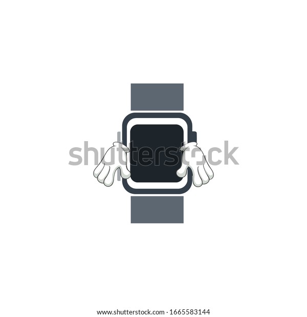 Smartwatch Cartoon Character Design White Background Stock Vector ...