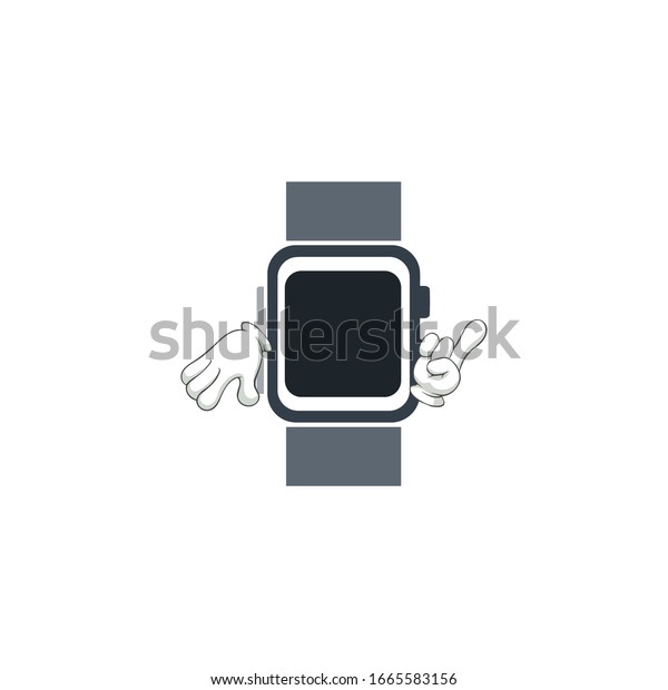 Smartwatch Cartoon Character Design White Background Stock Vector ...