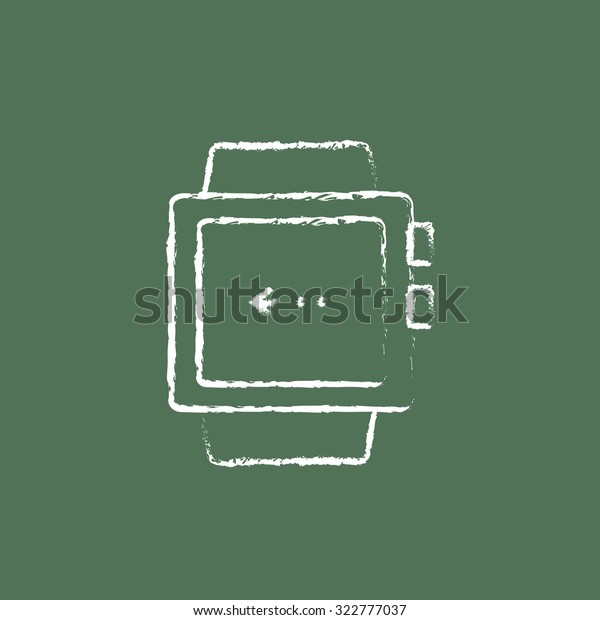 Smartwatch Hand Drawn Chalk On Blackboard Stock Vector (Royalty Free ...