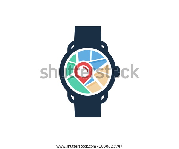 Smartwatch Map Icon Logo Design Element Stock Vector (Royalty Free ...