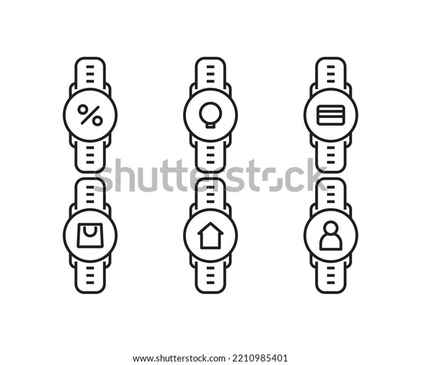 Smartwatch User Interface Icons Illustration Stock Vector (Royalty Free ...