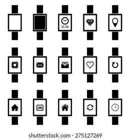 Smartwatch Wearable Technology Symbol Different Icons Stock Vector ...
