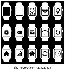 Smartwatch Wearable Technology Symbol Different Icons Stock Vector ...