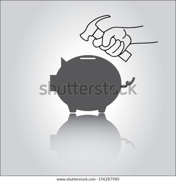 Smashed Piggy Bank Stock Vector (Royalty Free) 196287980 | Shutterstock