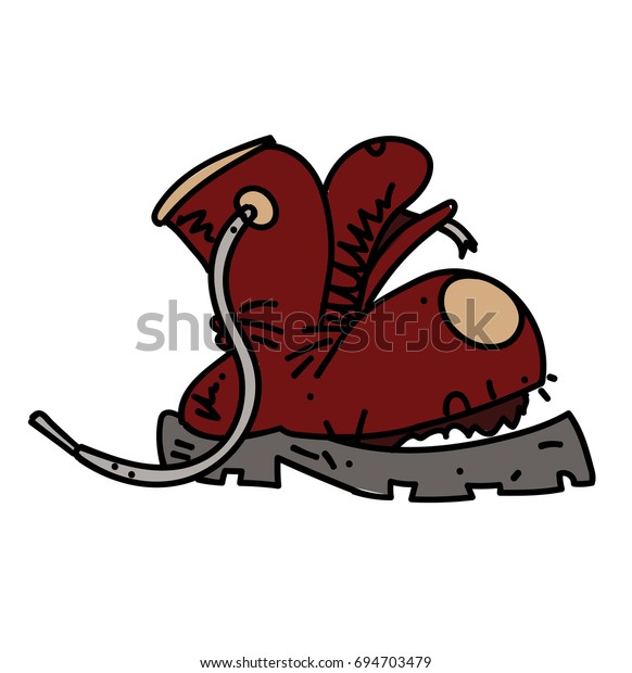 Smelly Old Boot Cartoon Hand Drawn Stock Vector (Royalty Free ...