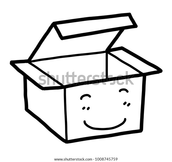 Smile Box Cartoon Vector Illustration Black Stock Vector (Royalty Free ...