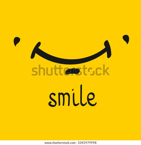 Smile Card Hand Drawn Smiley Dimples Stock Vector (Royalty Free ...